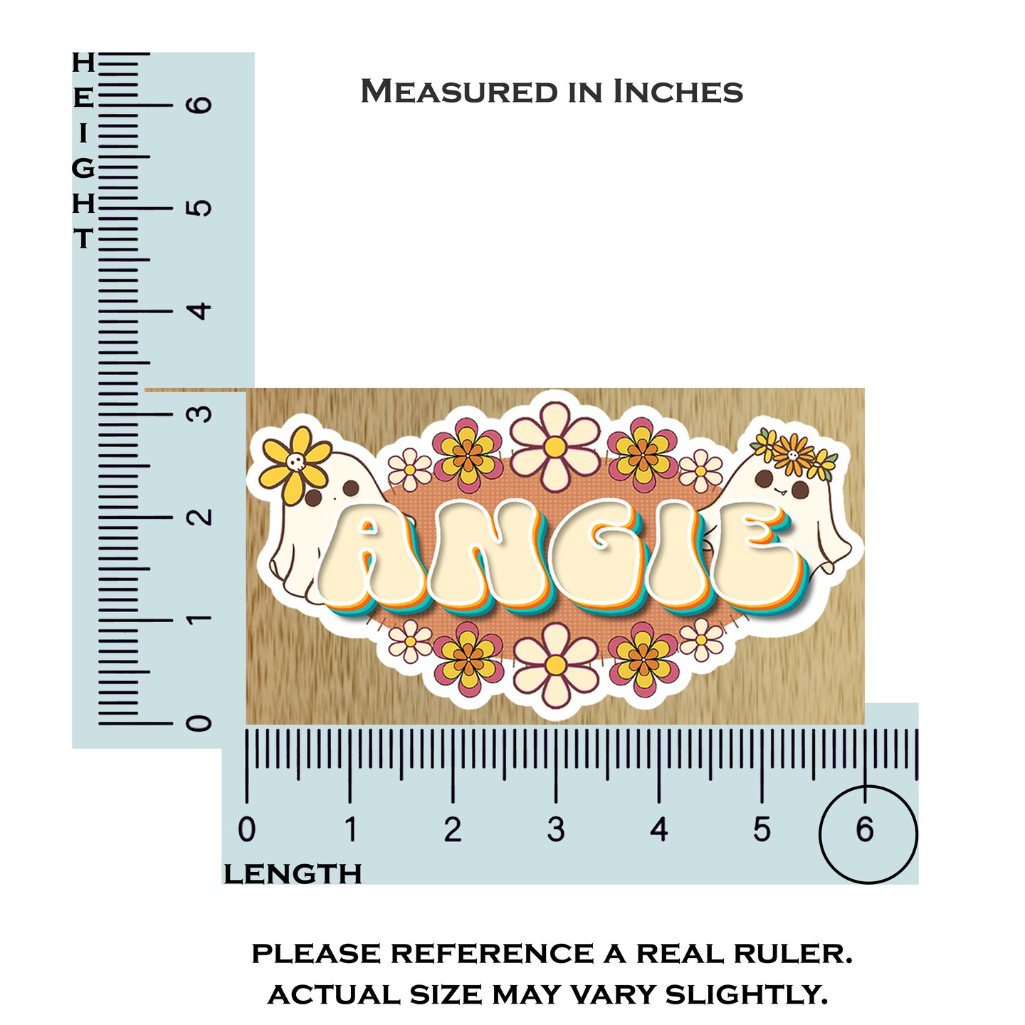 Retro Ghosts Name Sticker, Custom Text Sticker, Halloween Personalized ...