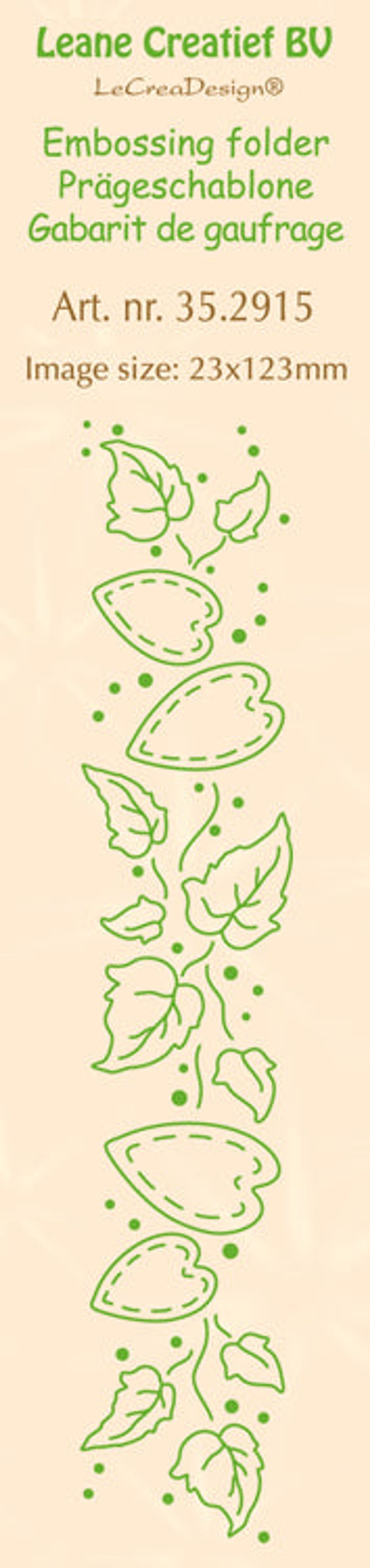 Leane Creatief BV-Border Embossing Folder Ivy & Hearts | Michaels