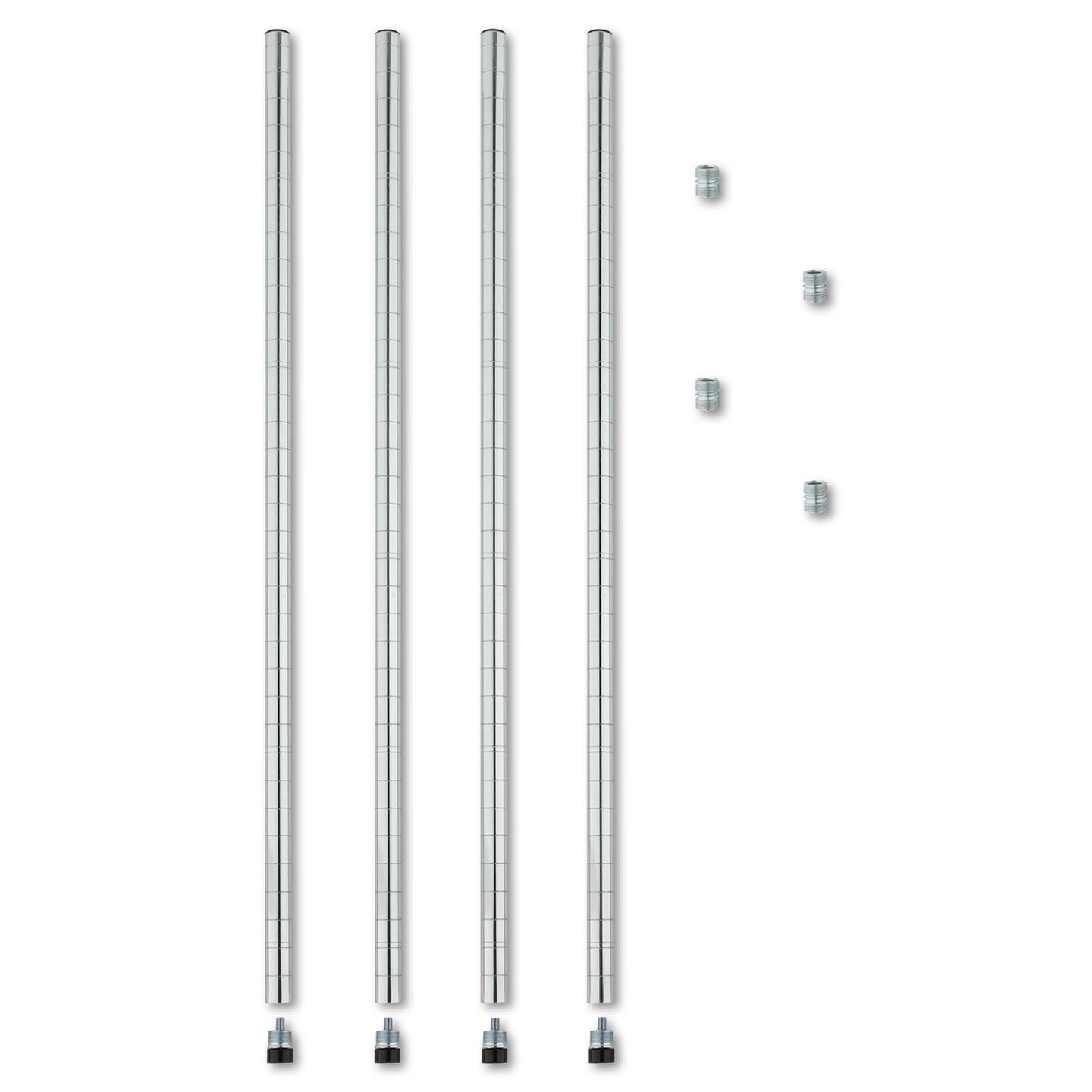 Alera Stackable Posts For Wire Shelving, 36" High, Silver, 4/Pack ...