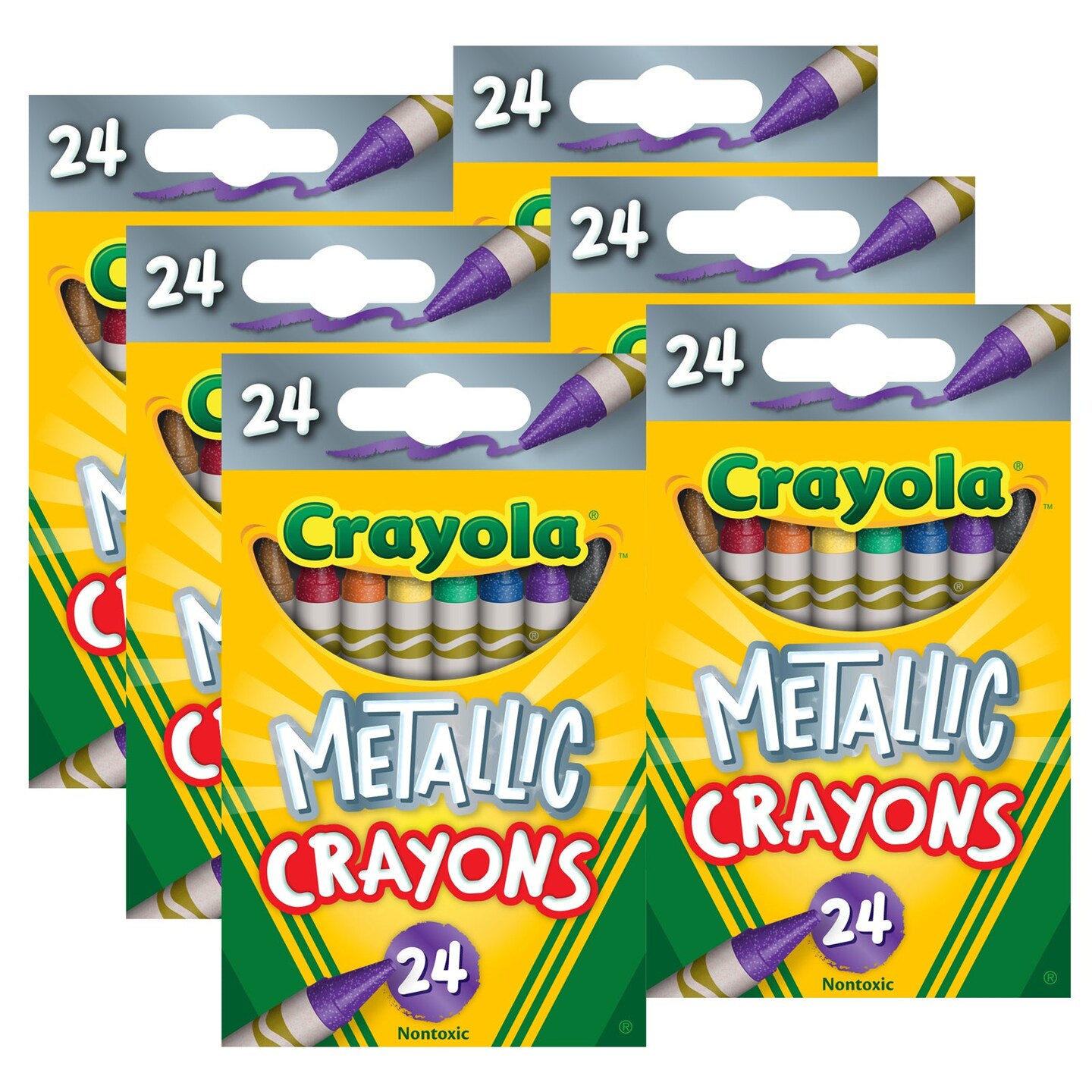 Metallic Crayons, 24 Per Pack, 6 Packs | Michaels