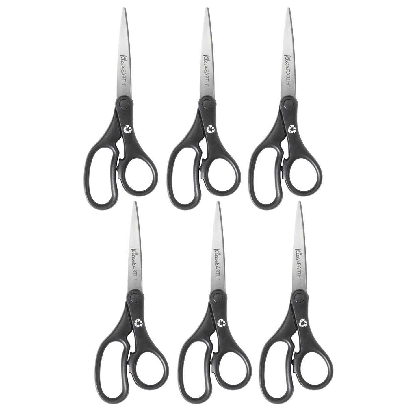 KleenEarth® Basic 8" Scissors, Straight, Black, Pack of 6 | Michaels