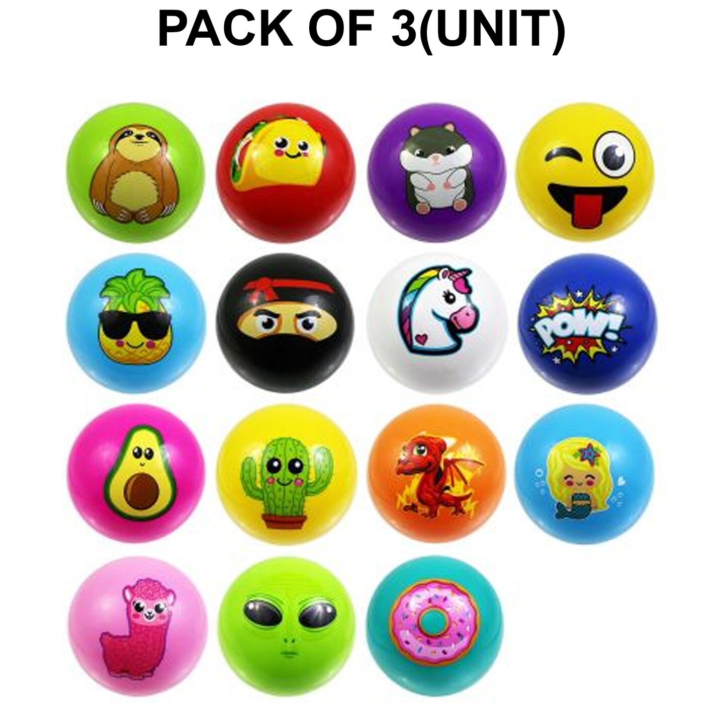 Inflatable Graphic Vinyl Balls Assorted Designs Colors 5 Inch, Count: 3 ...