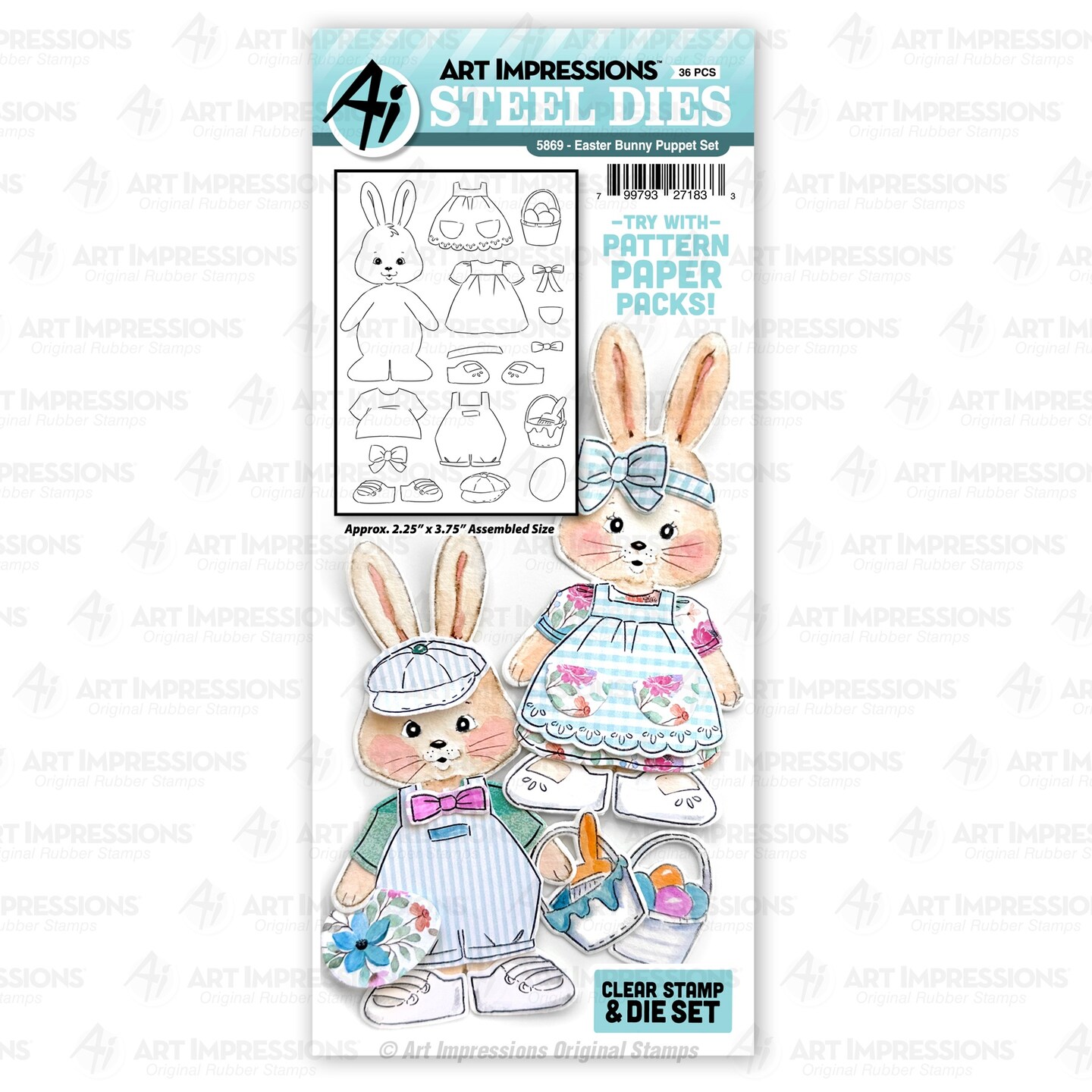 Art Impressions Holiday Stamp & Die Set-Easter Bunny Puppet | Michaels