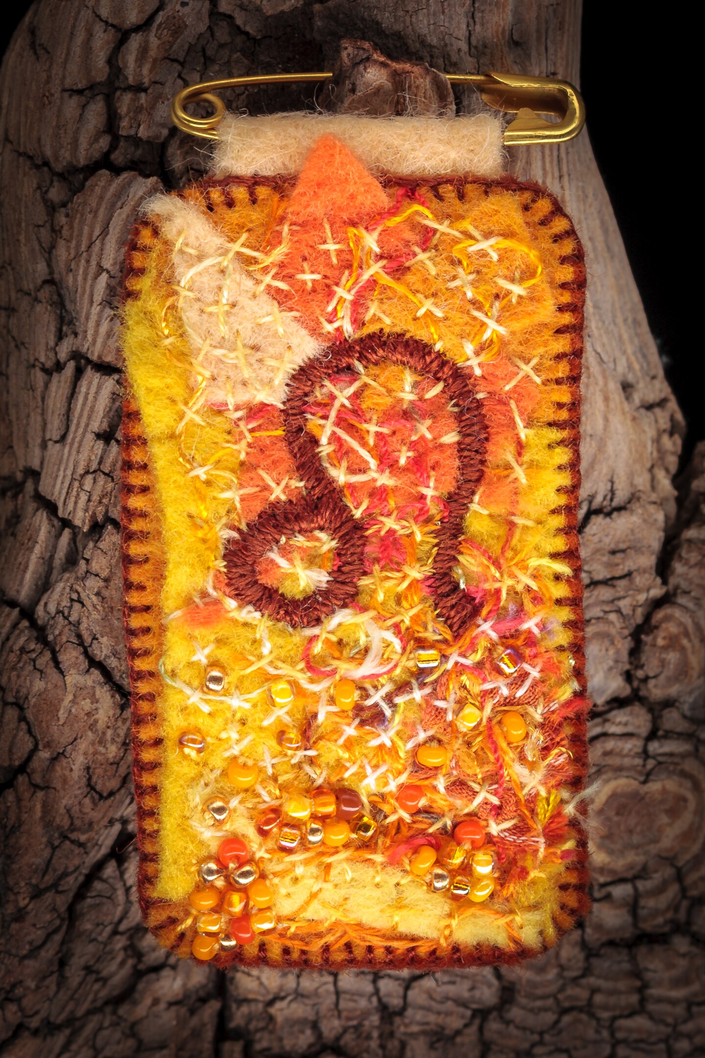 wish talisman, bag charm, safety pin boho amulet, brooch, leo zodiac ...