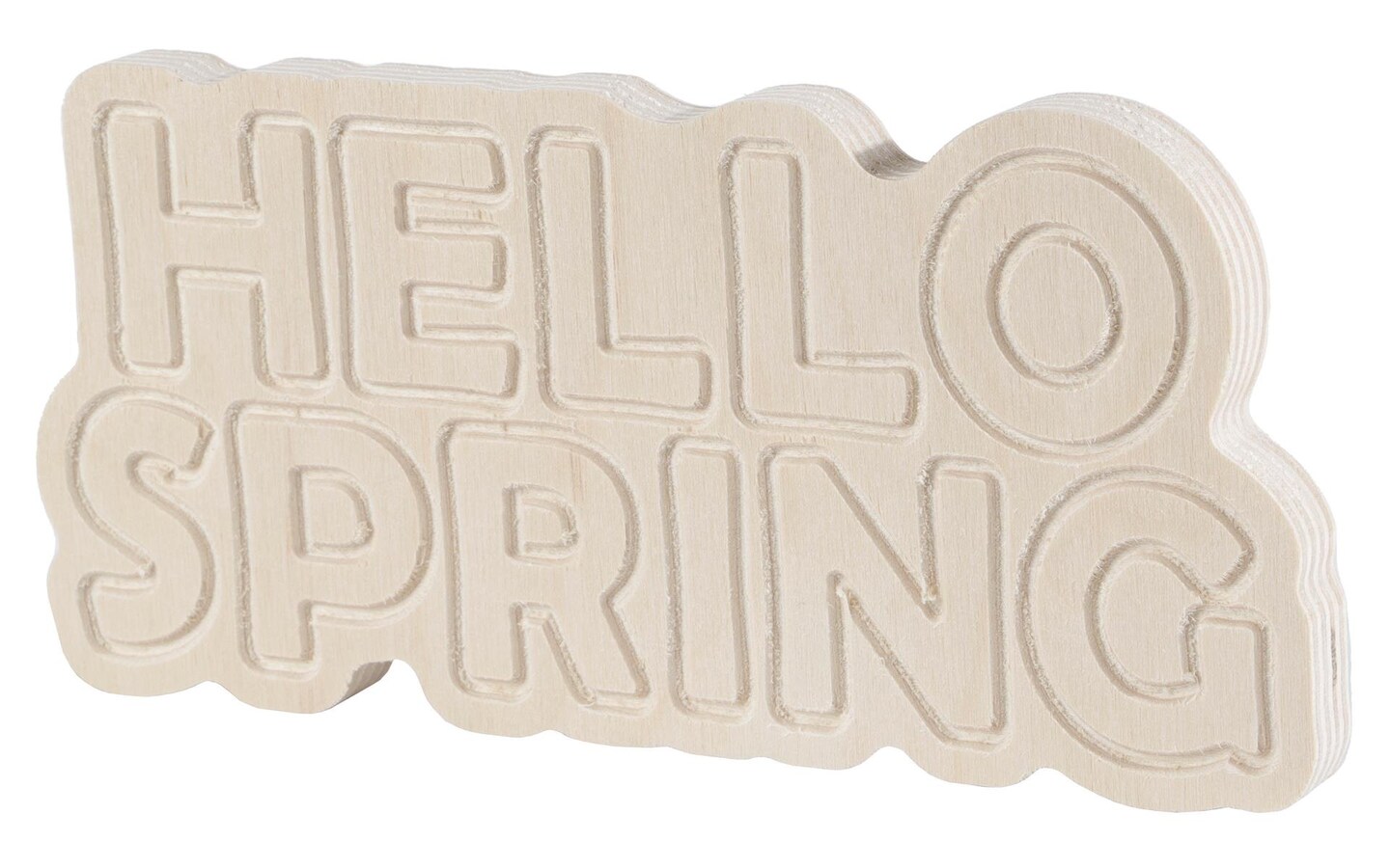 Good Wood Shape Hello Spring Block | Michaels