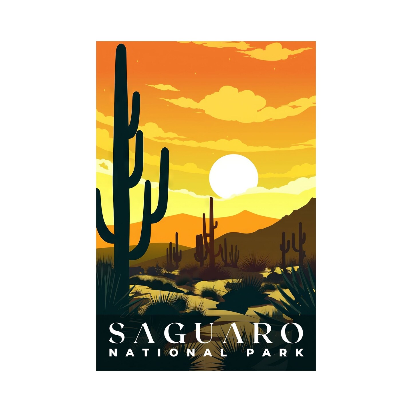 Saguaro National Park Poster, Travel Art, Office Poster, Home Decor ...