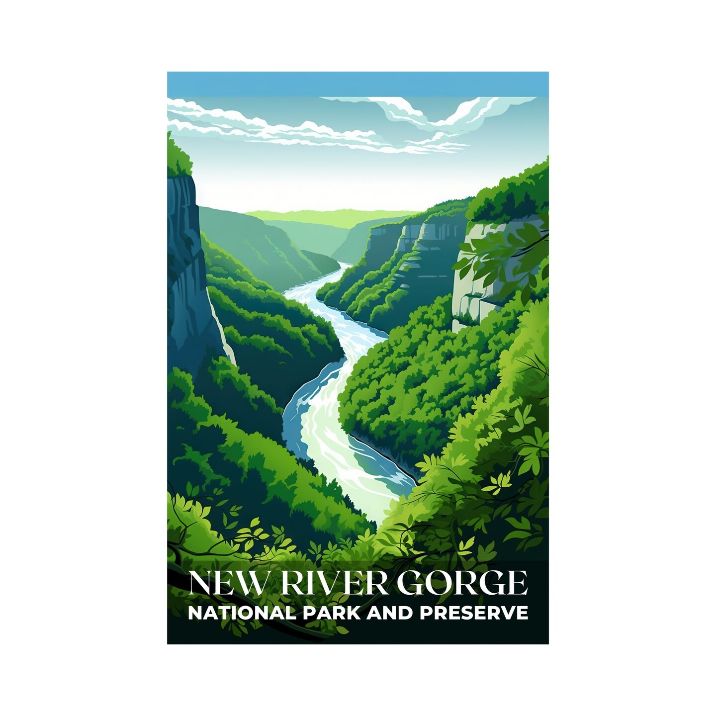New River Gorge National Park and Preserve Poster, Travel Art, Office ...
