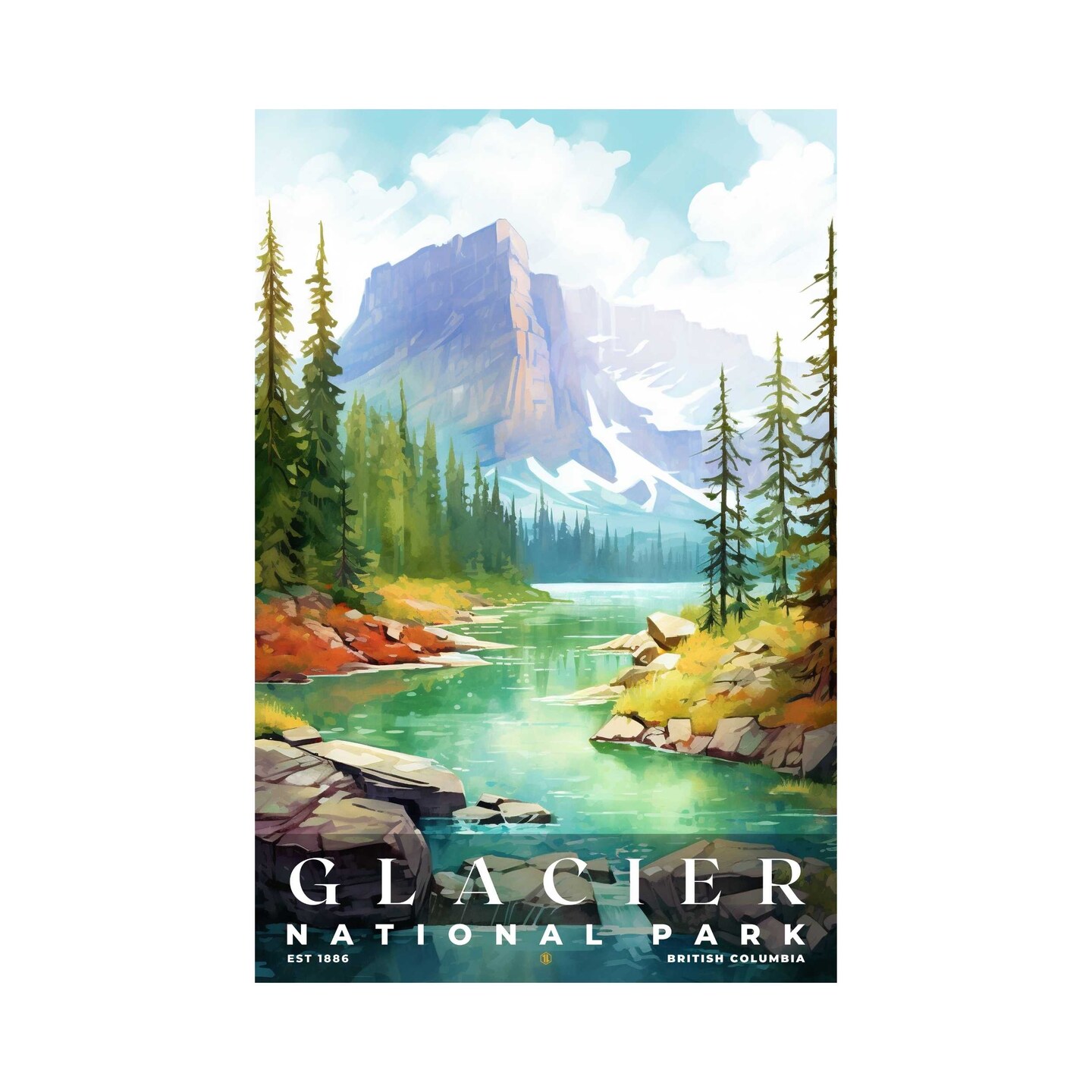 Glacier National Park Poster, Travel Print, Office Poster, Home Decor ...