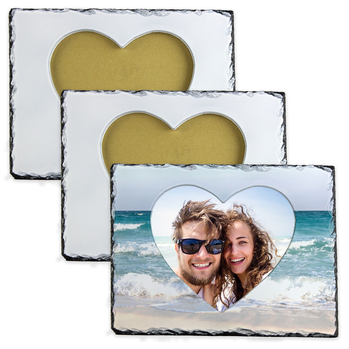 SubliSLATE Sublimation Slate Blank, Heart Cut-Out PictureFrame with ...