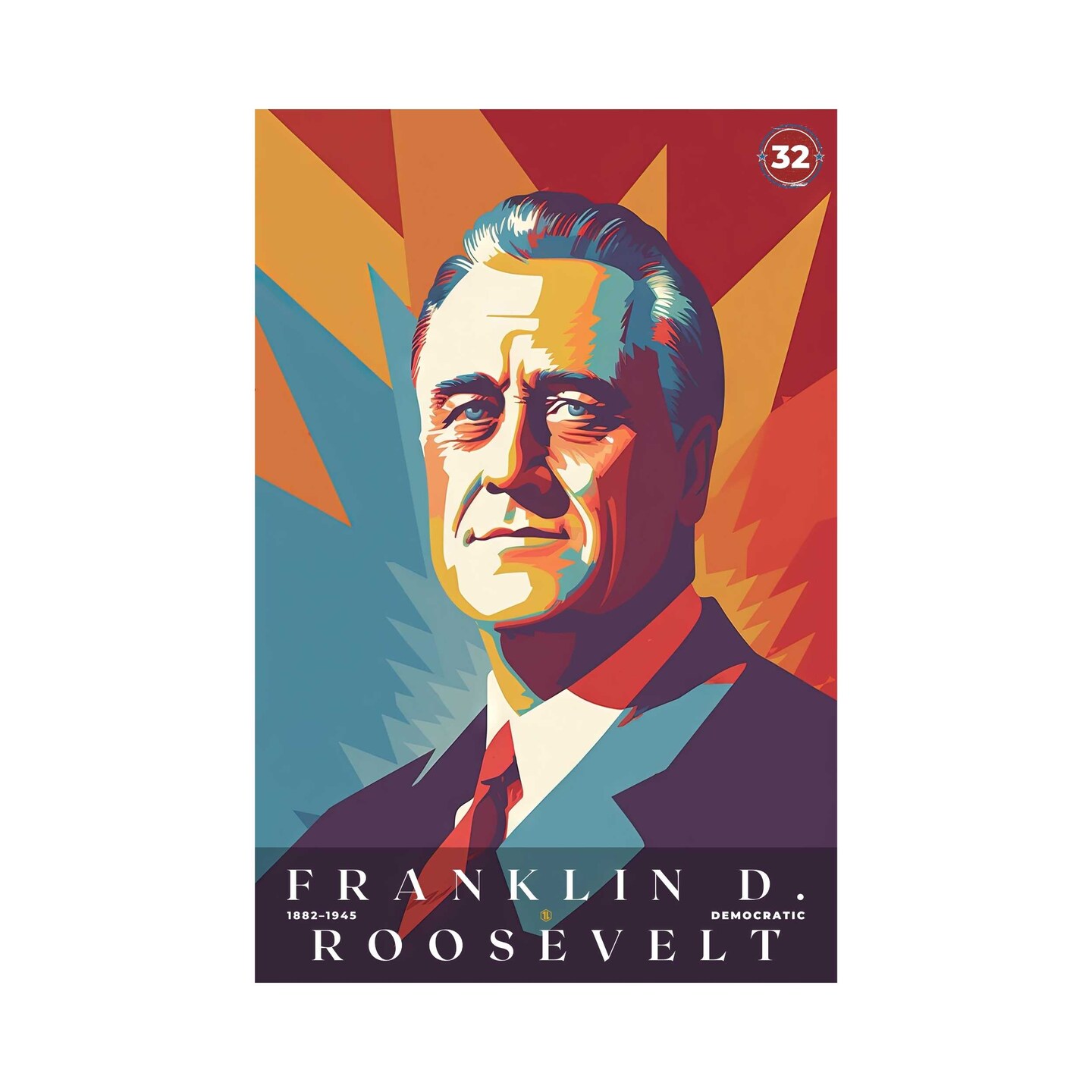 Franklin D. Roosevelt Poster, US President Print, Office Poster, Home ...