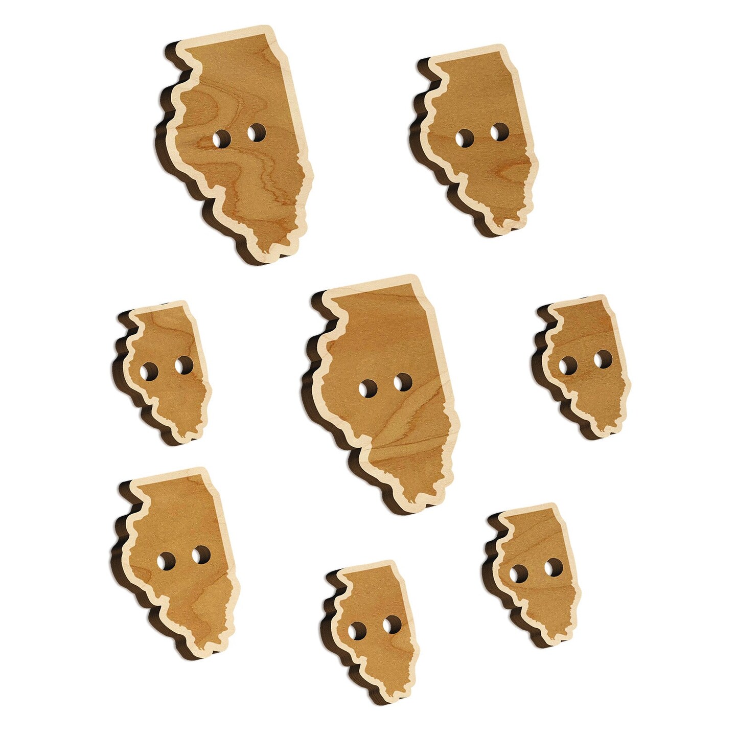 Illinois State Silhouette Wood Buttons for Sewing Knitting Crochet DIY ...