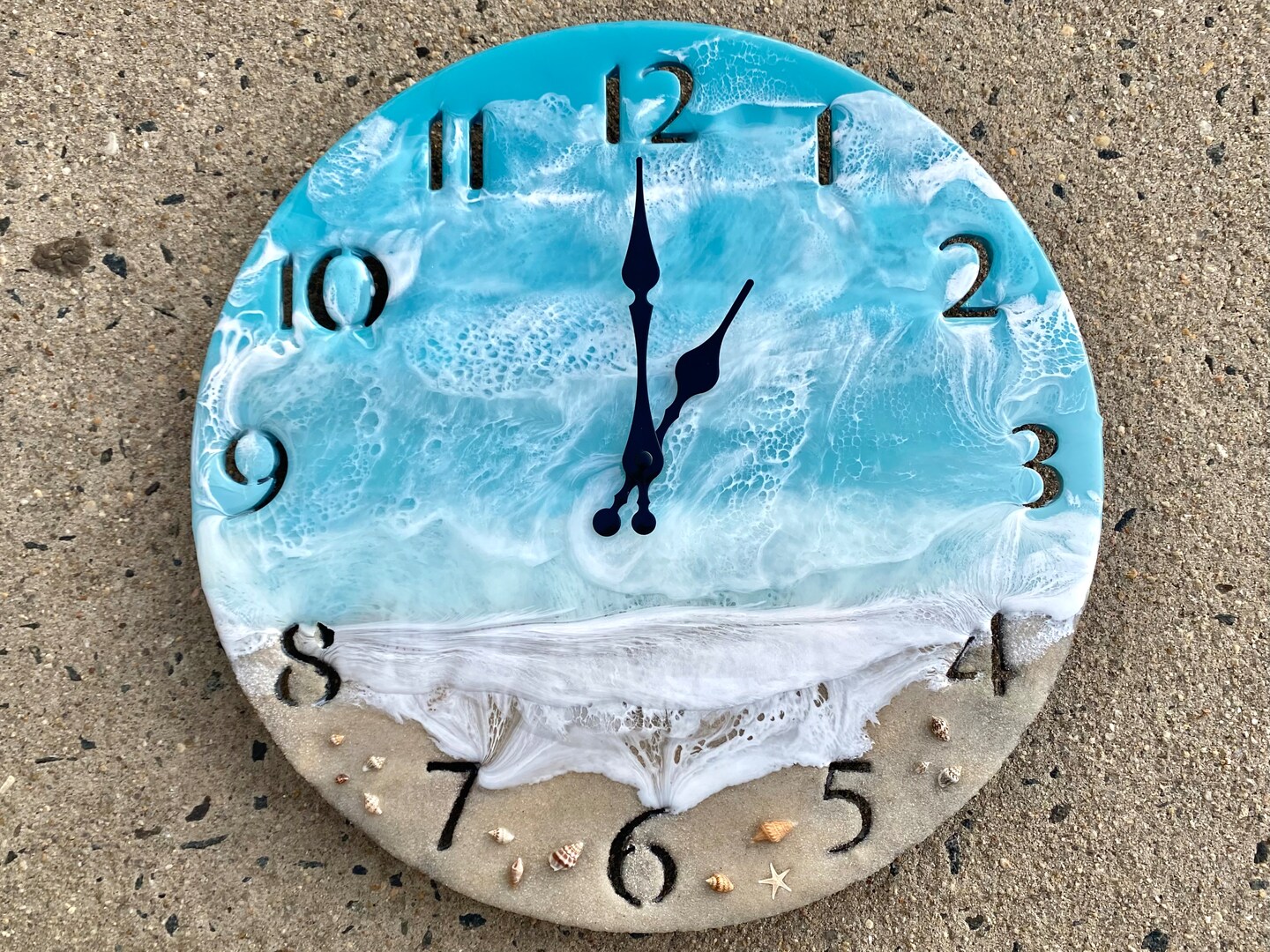 The Original Frank Charlie 14" Beach Clock, Ocean Themed Blue Wall ...