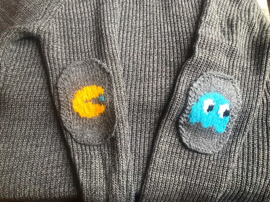 Retro elbow patches, pac man inspired patches, gamer patch, retro ...