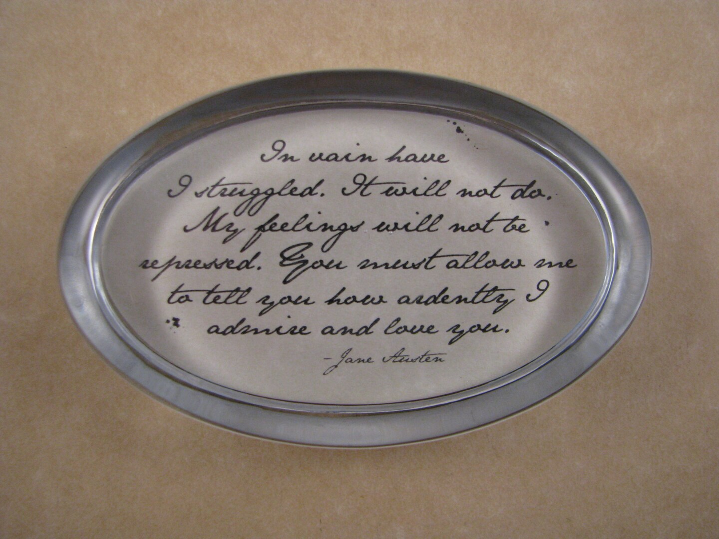 Mr. Darcy Quote, Valentine Gift, Pride and Prejudice, Love Paperweight ...