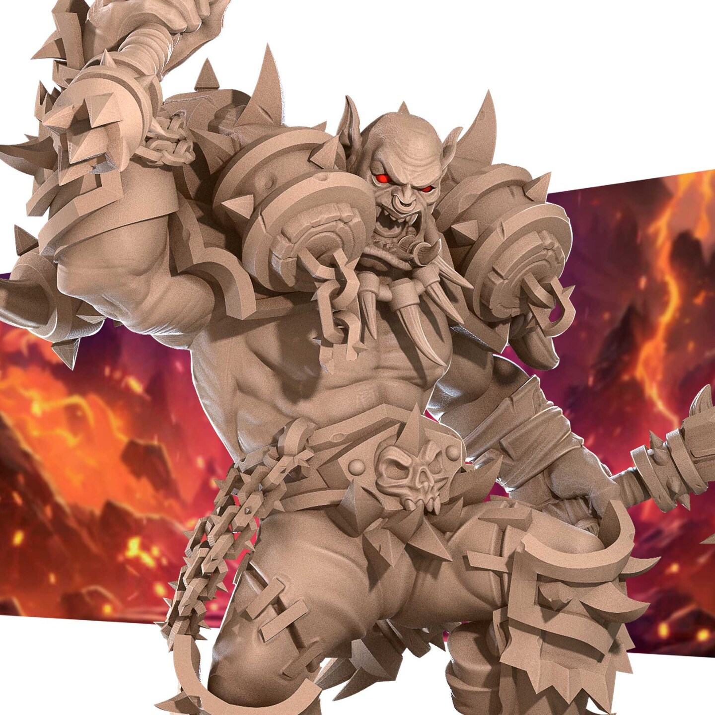 Orc warrior from Bite the Bullet's Orcs set. Total height apx. 73mm ...