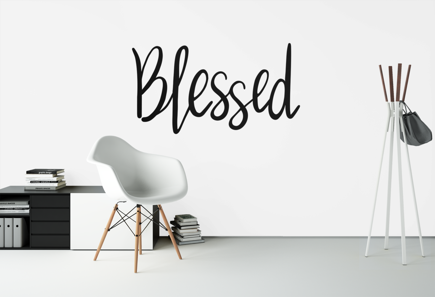 Blessed Handwritten Vinyl Sign in Black or White, Removable or ...