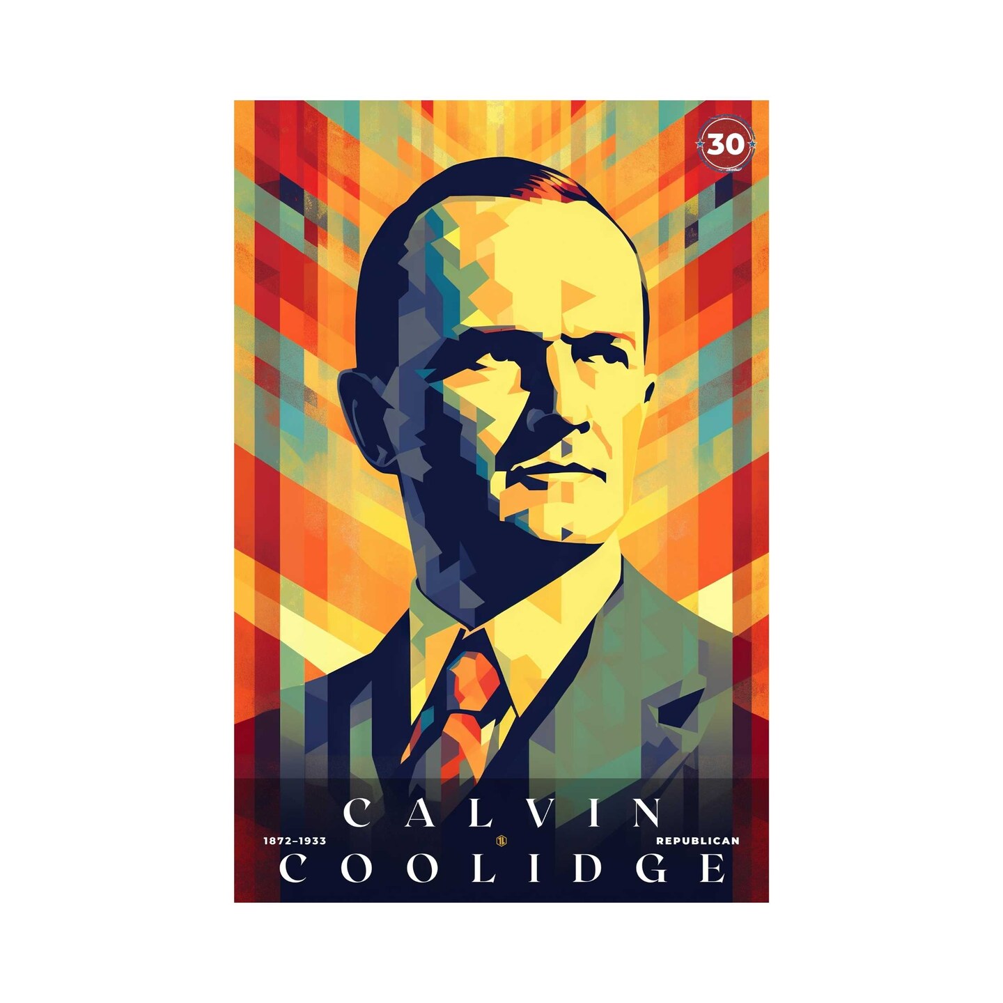 Calvin Coolidge Poster, US President Print, Office Poster, Home Decor ...