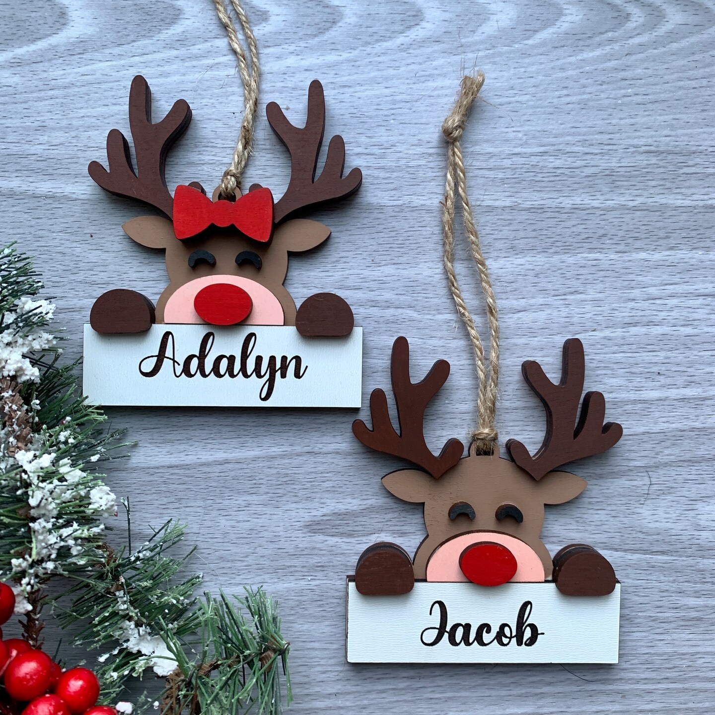 Personalized Reindeer Christmas Ornaments, Christmas Ornament ...