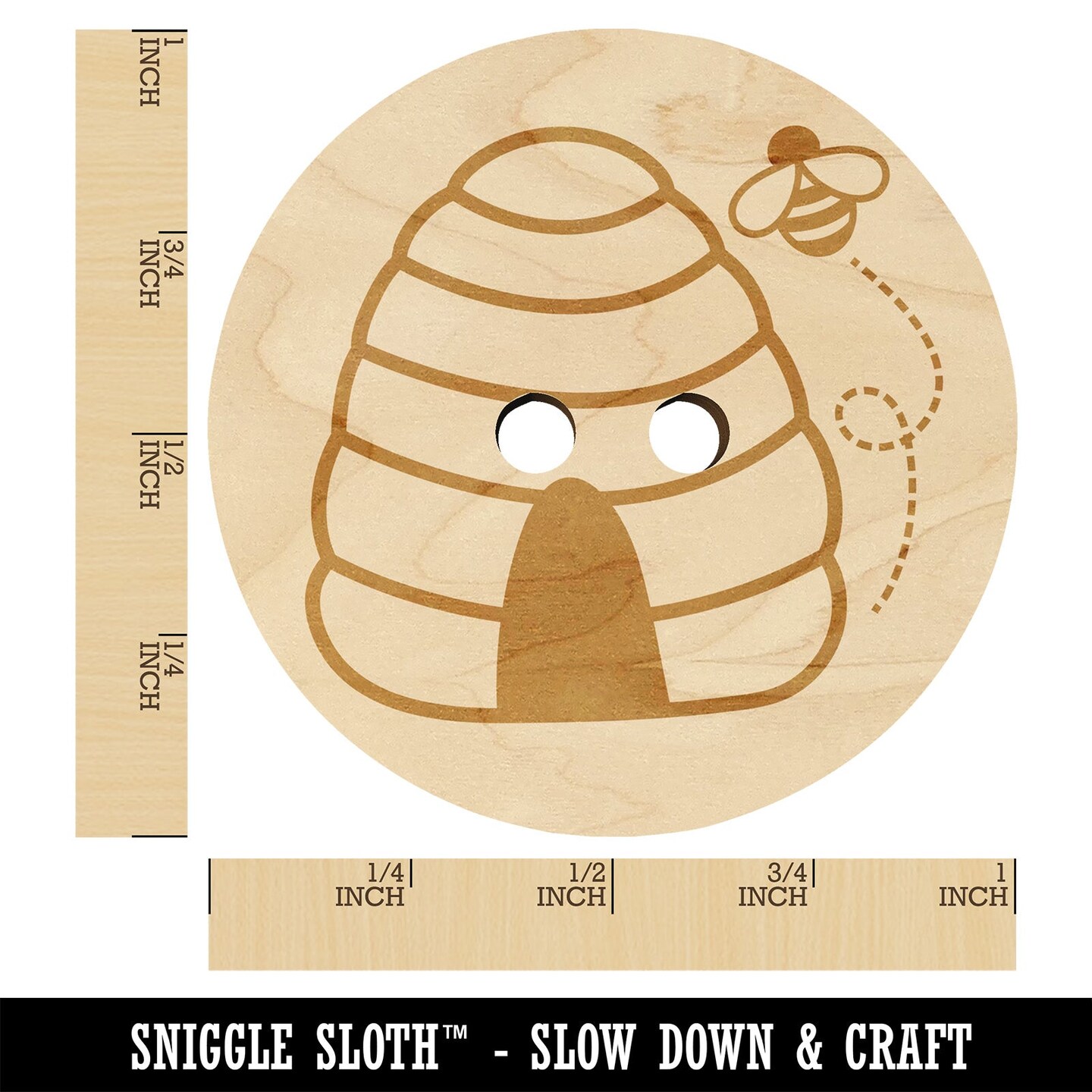 Bee Hive with Bee Wood Buttons for Sewing Knitting Crochet DIY Craft ...