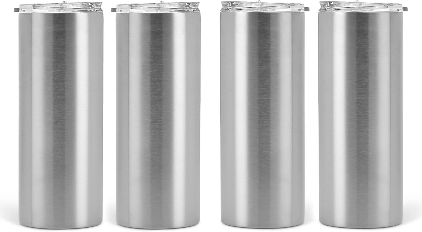 makerflo 20 oz Skinny Tumbler, Stainless Steel Slim Insulated Travel ...