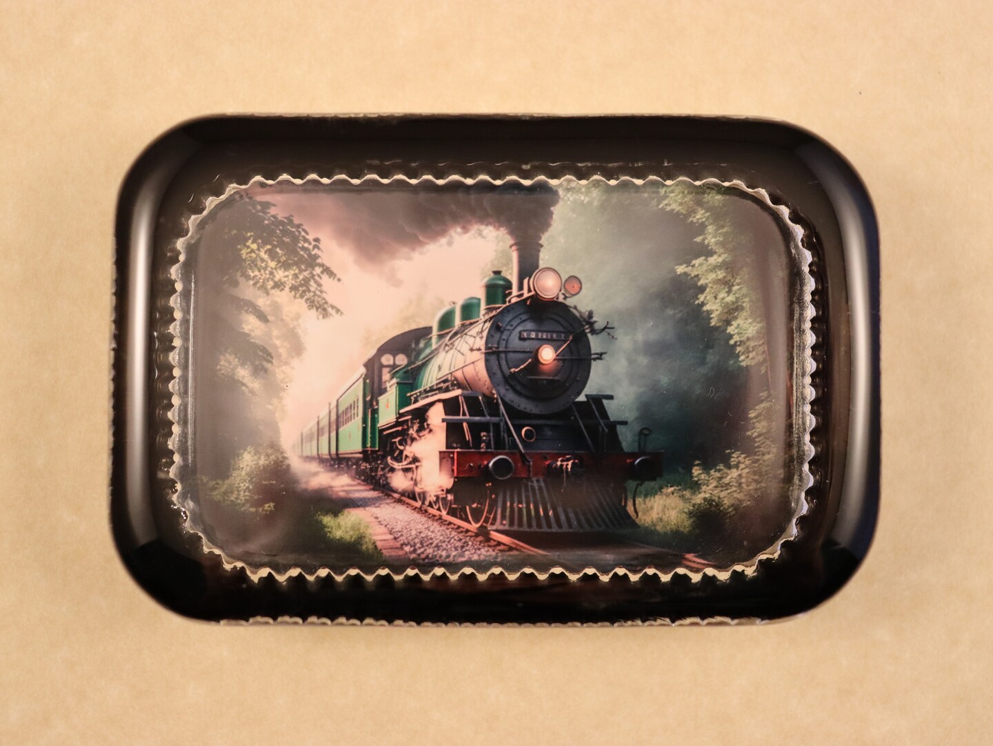 Train Paperweight, Steam Engine, Train Lover, Heirloom Rectangle, Glass ...