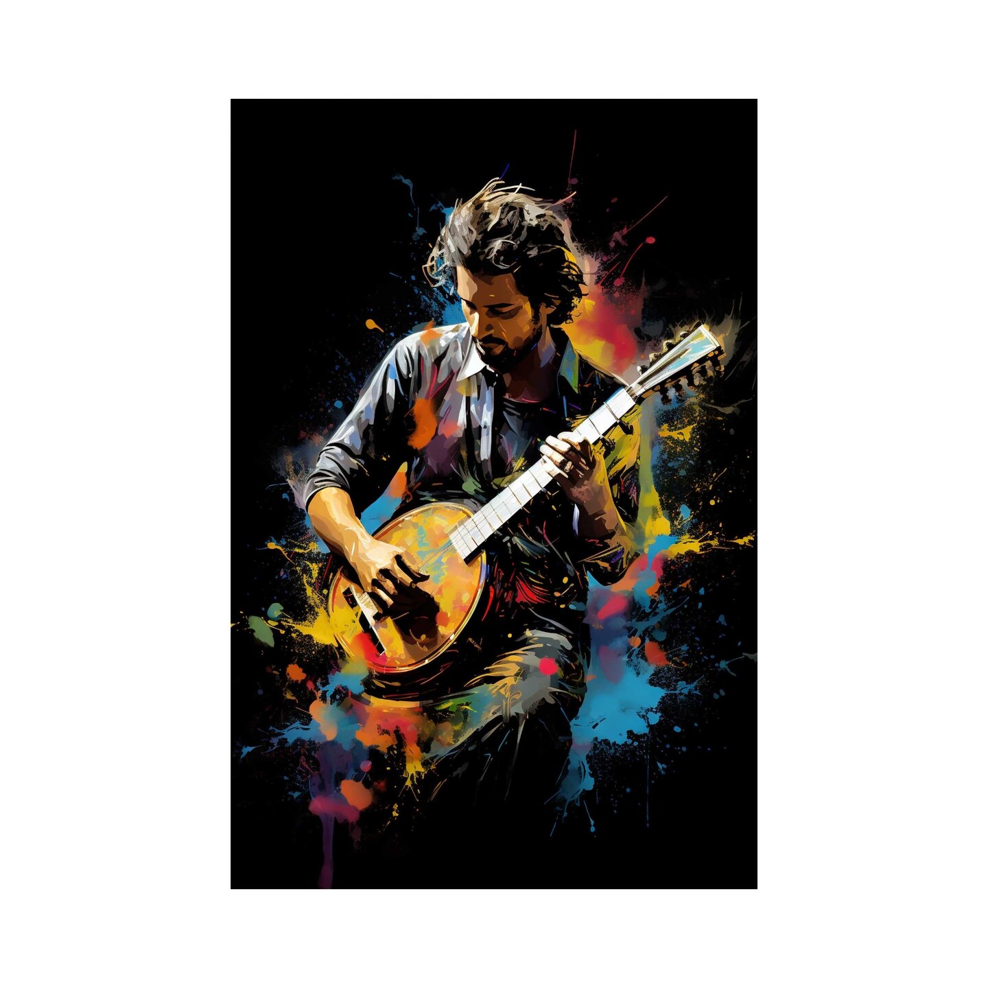Male Guitarist 2 Poster, Musical Instrument Print, Office Poster, Home ...