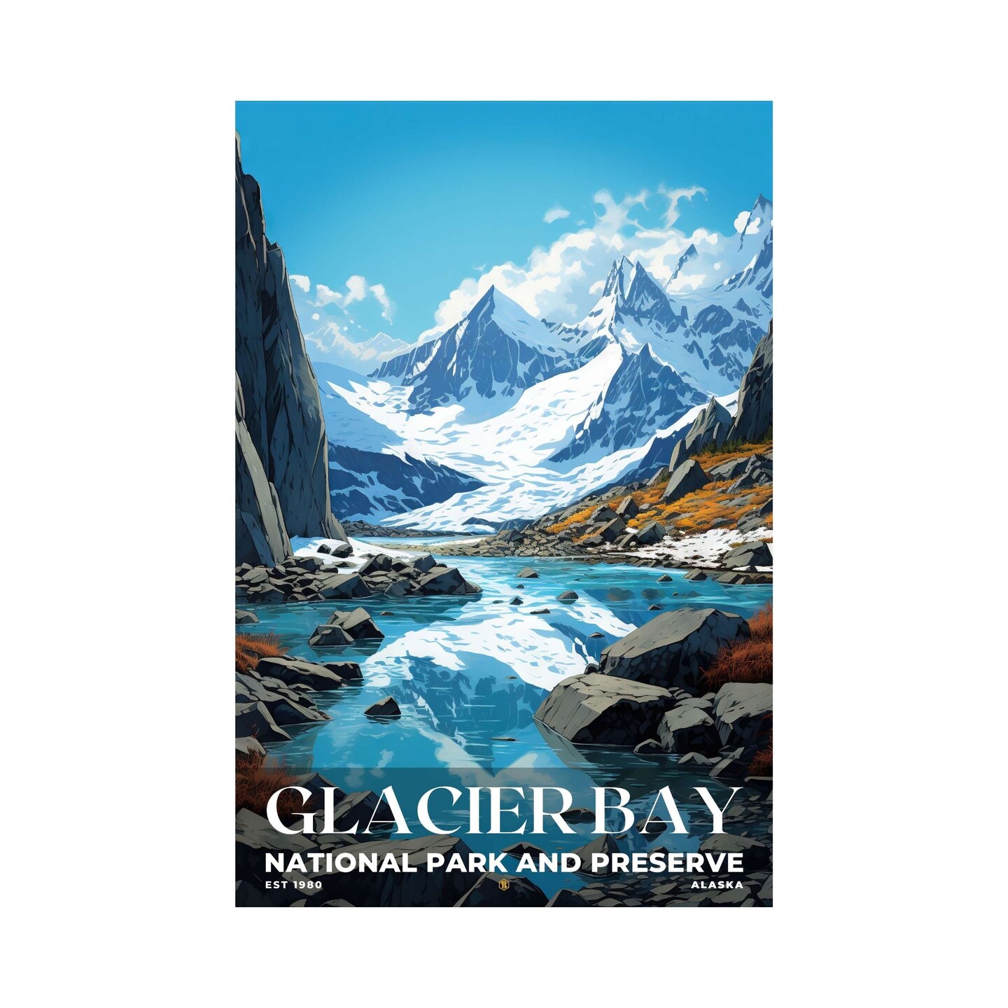 Glacier Bay National Park and Preserve Poster, Travel Art, Office ...