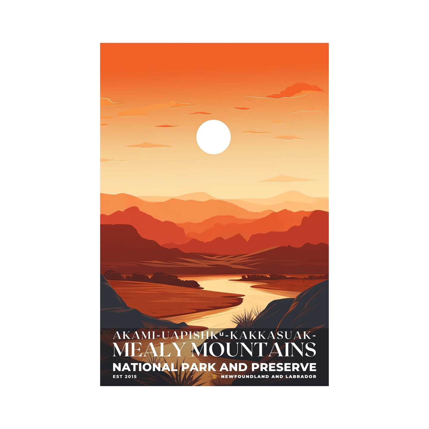 Mealy Mountains National Park Reserve Poster, Travel Print, Office ...