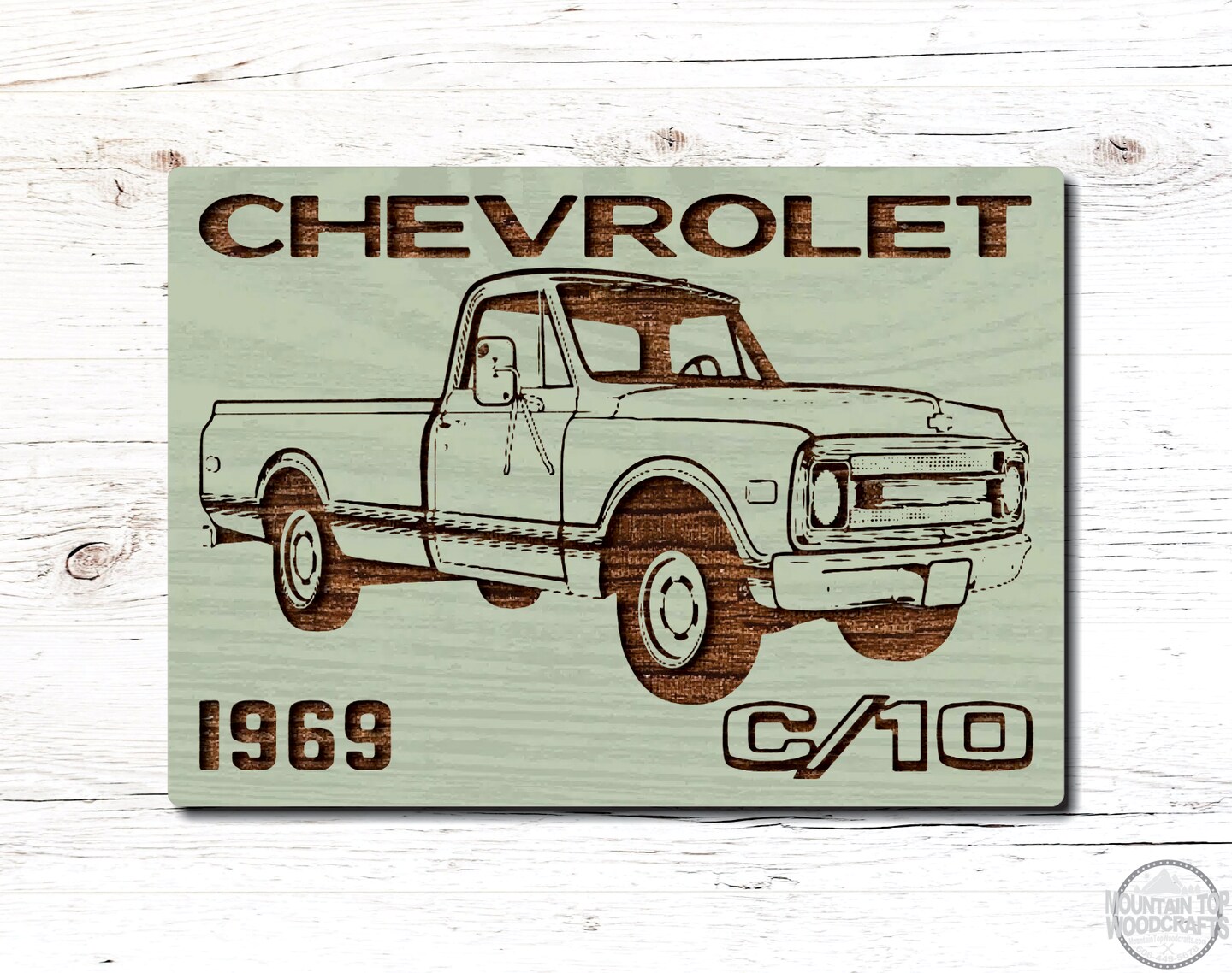 1969 Chevrolet C10 Chevy Truck Wooden Sign Plaque Laser Engraved ...