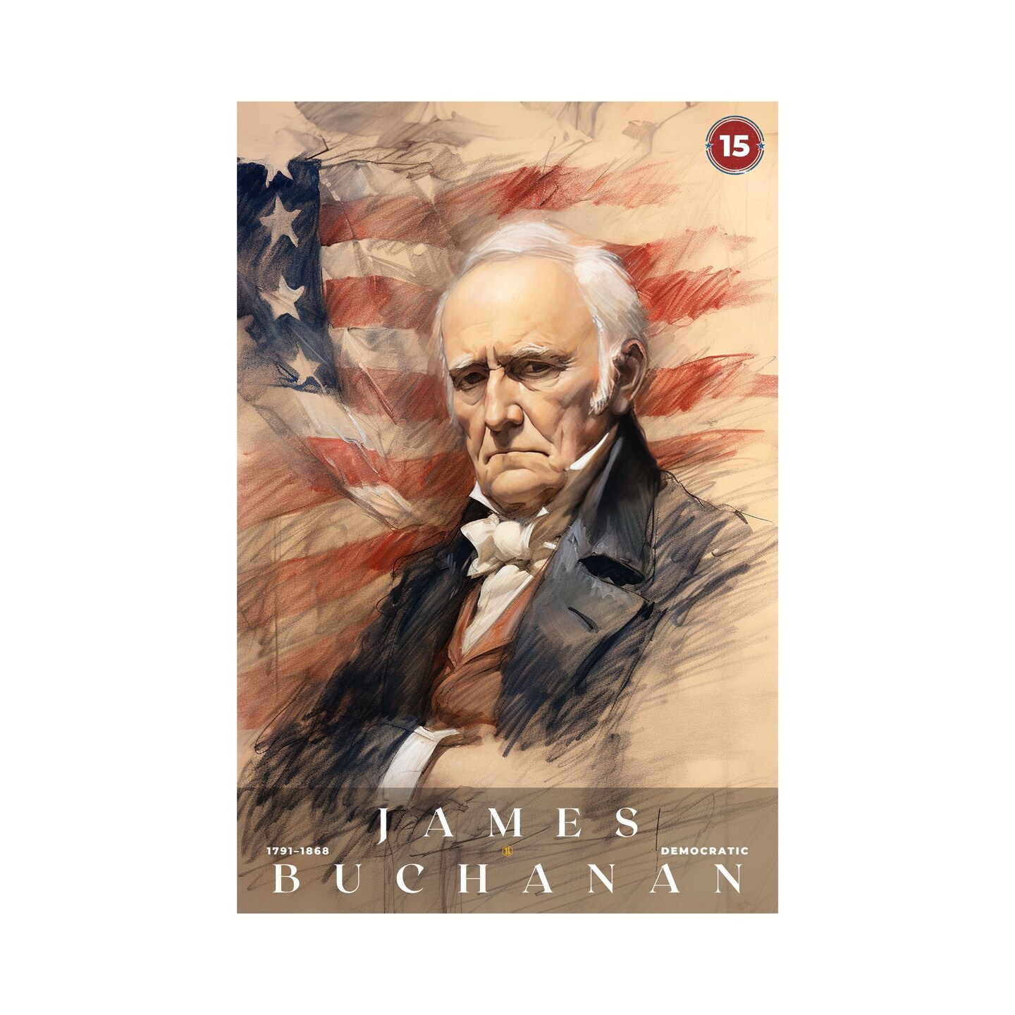 James Buchanan Poster, US President Print, Office Poster, Home Decor ...