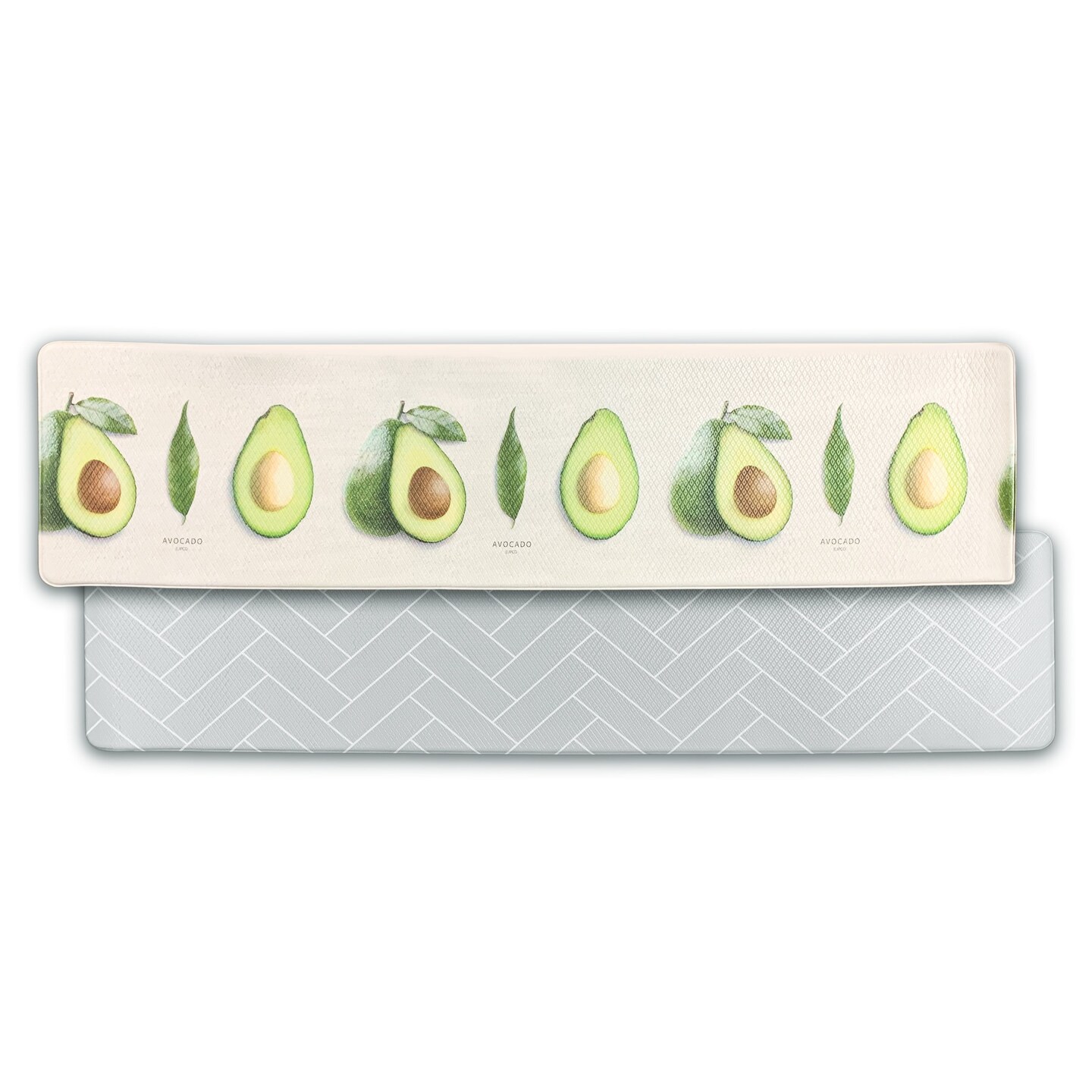 Double-Sided Two Designs Herringbone and Avocado Kitchen Anti-Fatigue ...