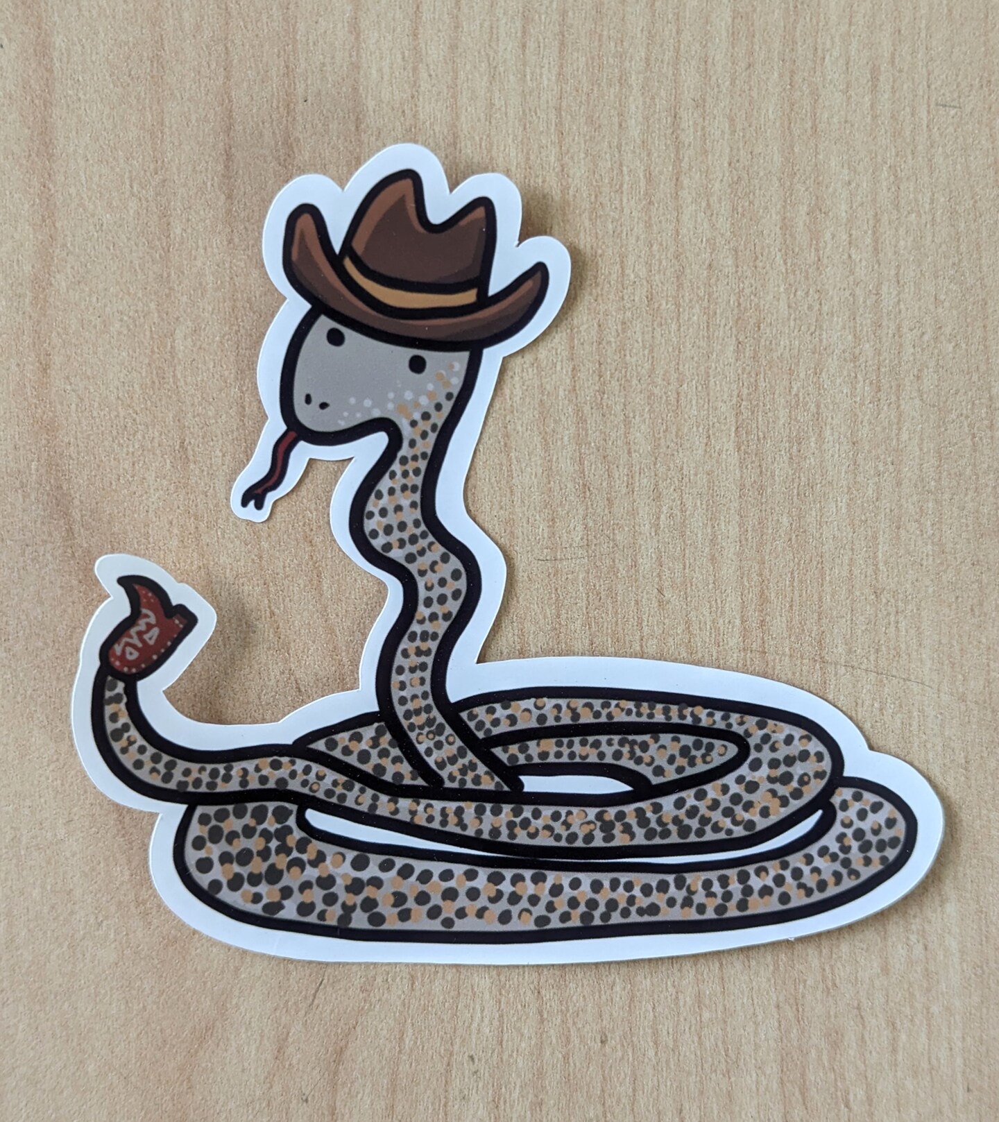 Western Rattlesnake Cowboy Sticker - Quirky and Unique Decal ...