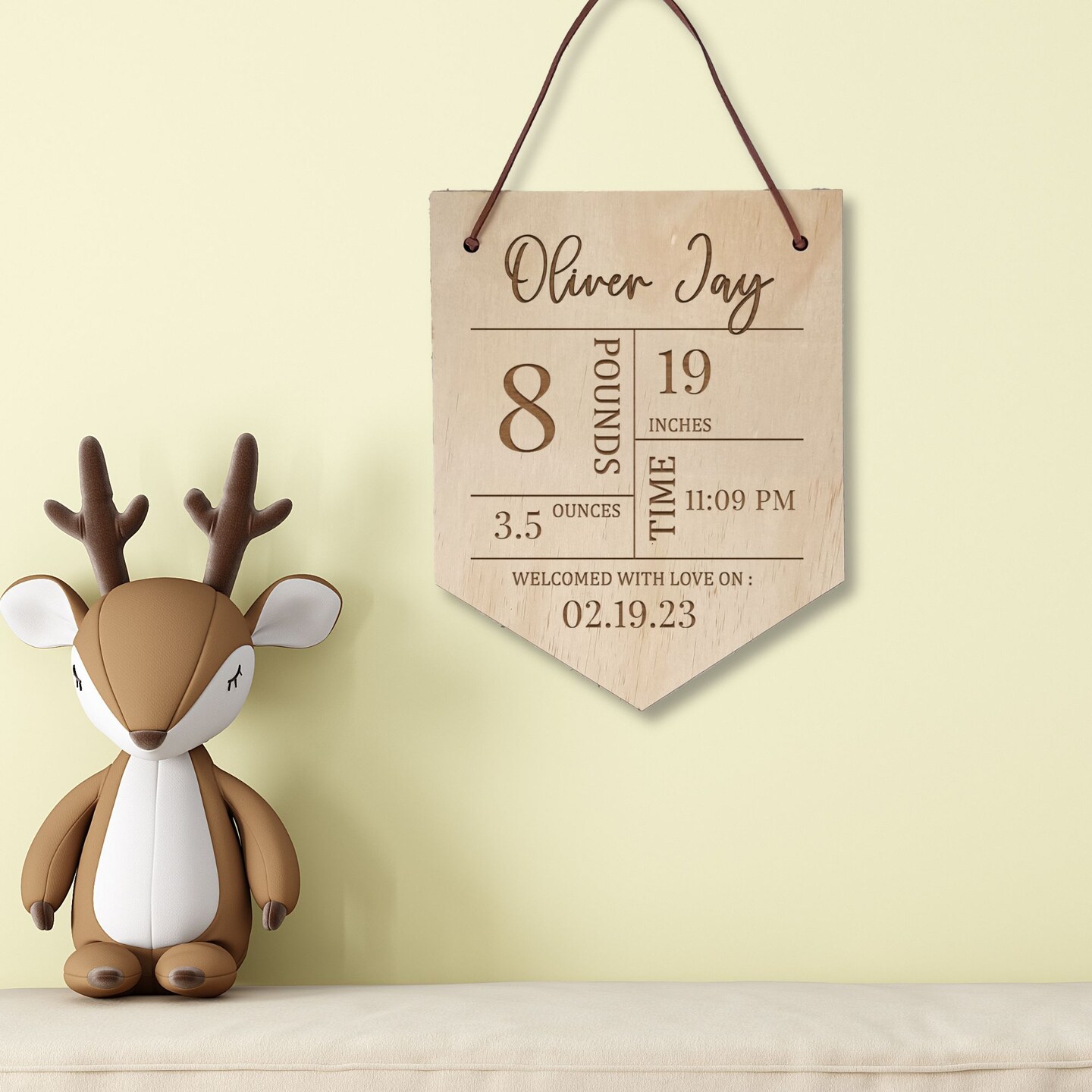 Personalized Baby Stats Sign, Baby Announcement Sign with Birth Stats ...