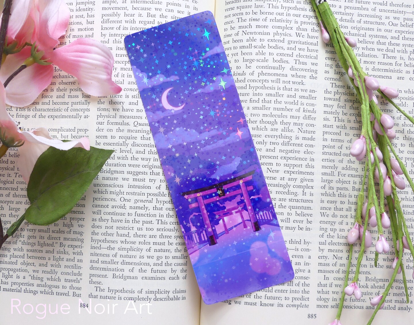 Torii Gate Holographic Aesthetic Bookmark | Japan Lofi Bookmark | Neon ...