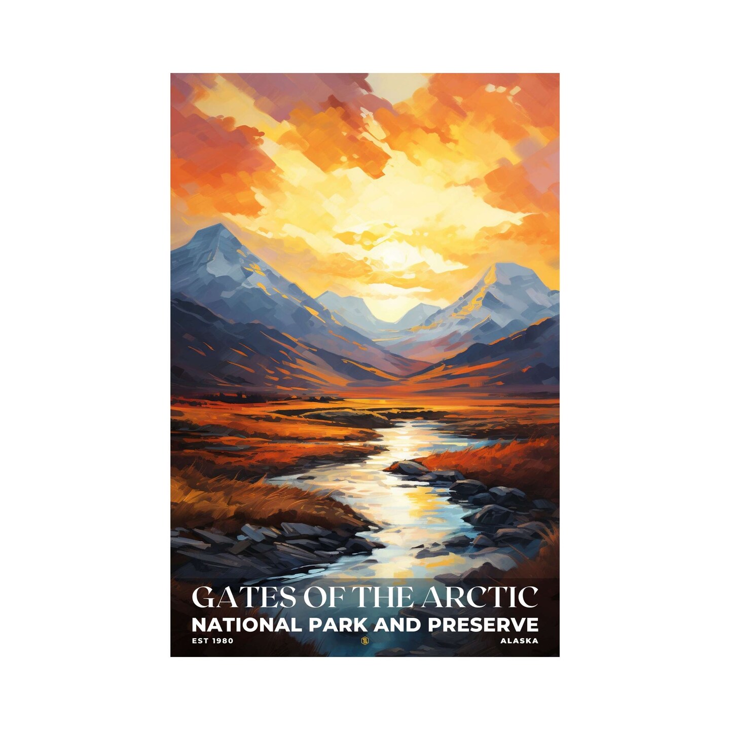 Gates of the Arctic National Park and Preserve Poster, Travel Art ...