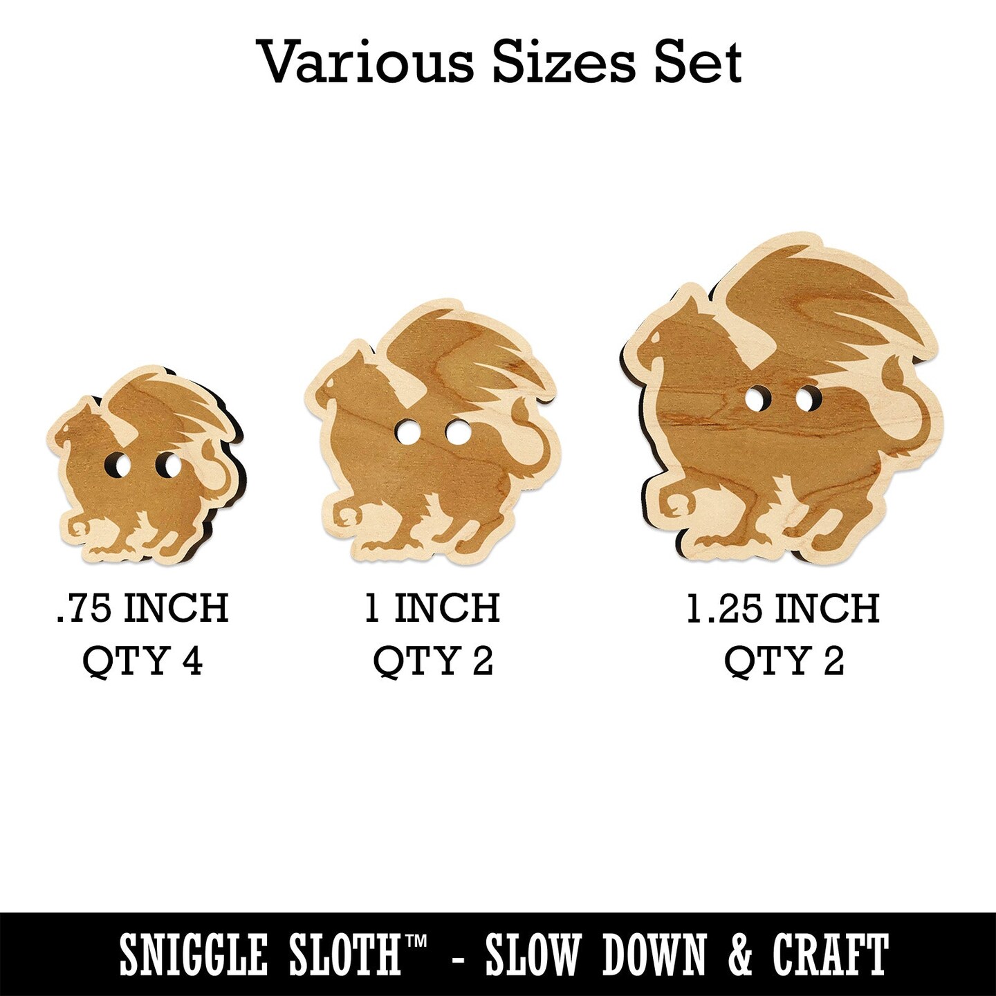 Regal Griffin Fantasy Silhouette Wood Buttons for Sewing Knitting ...