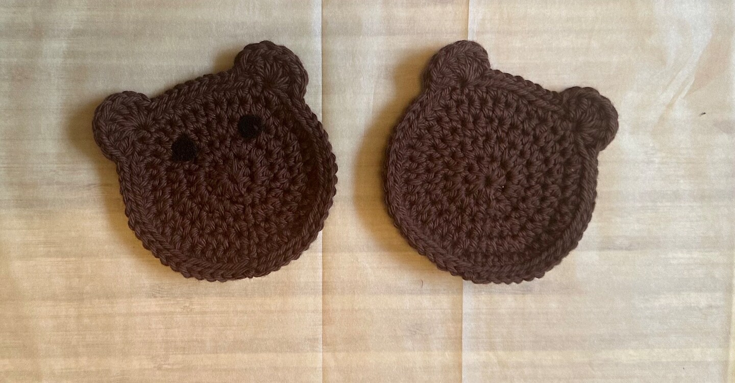 Bear Coaster - Cute Crochet Coaster - Set of 2 or 4 | MakerPlace by ...
