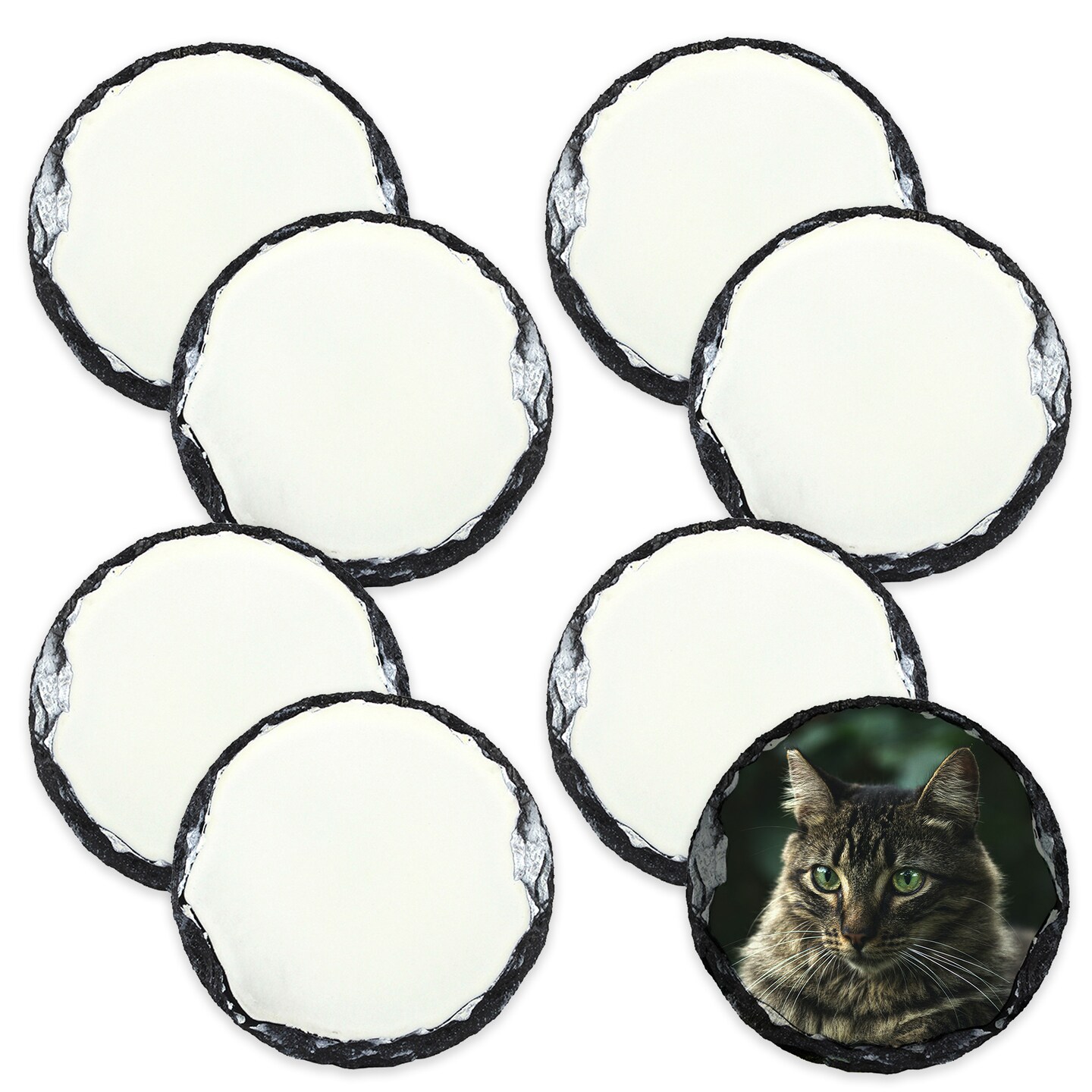 SubliSLATE Sublimation Slate Blank, Round Coaster for Photo Quality ...