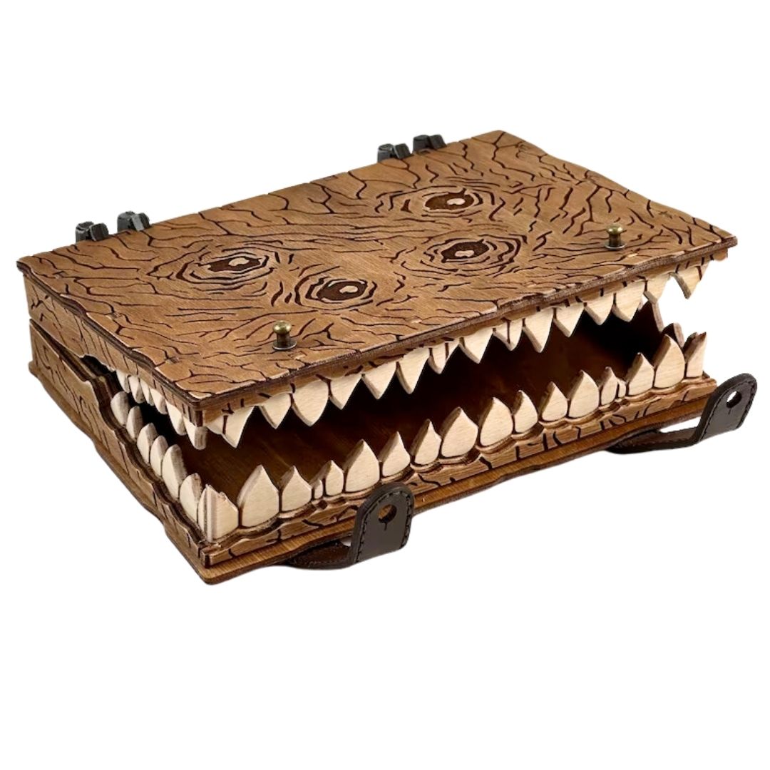 Urbalabs Wooden Magic Box Monster Teeth Book Box Dice Game Card Box ...