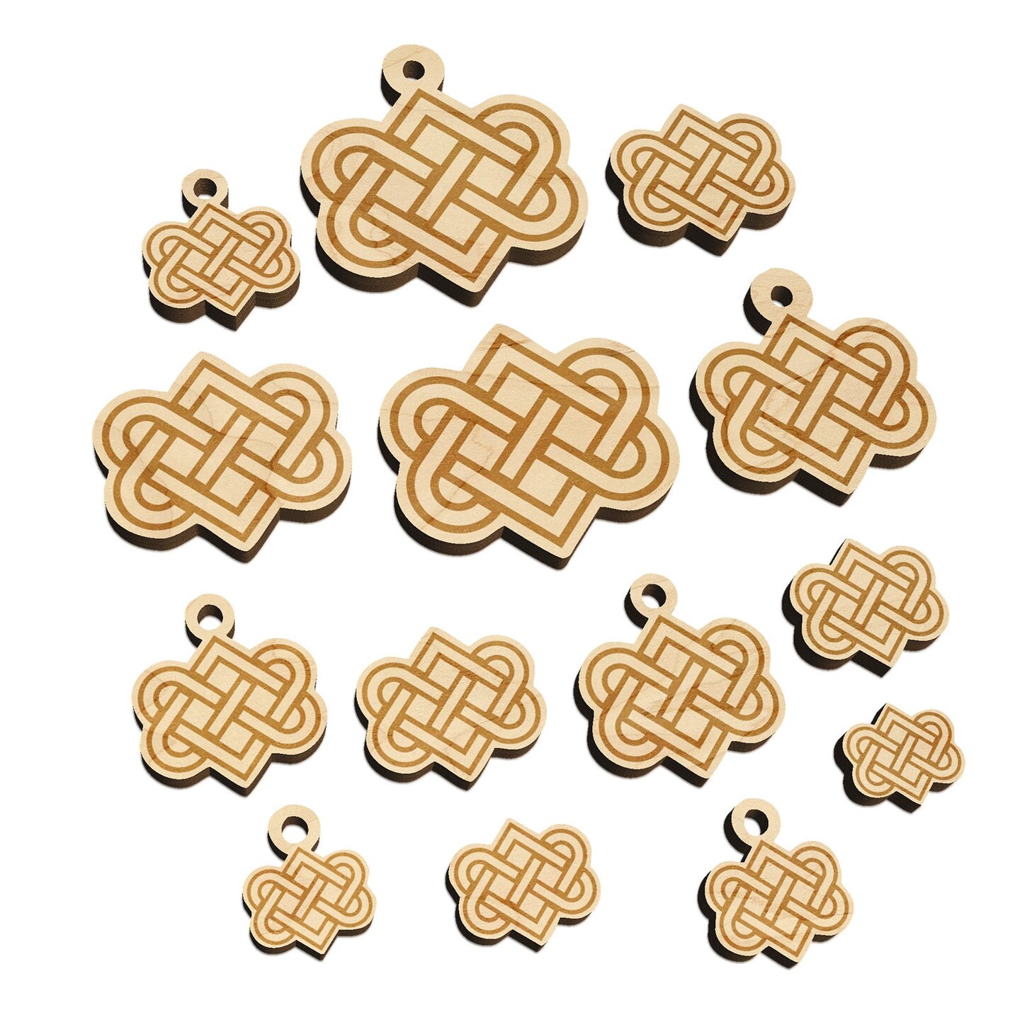 Celtic Love Knot Outline Mini Wood Shape Charms Jewelry DIY Craft ...