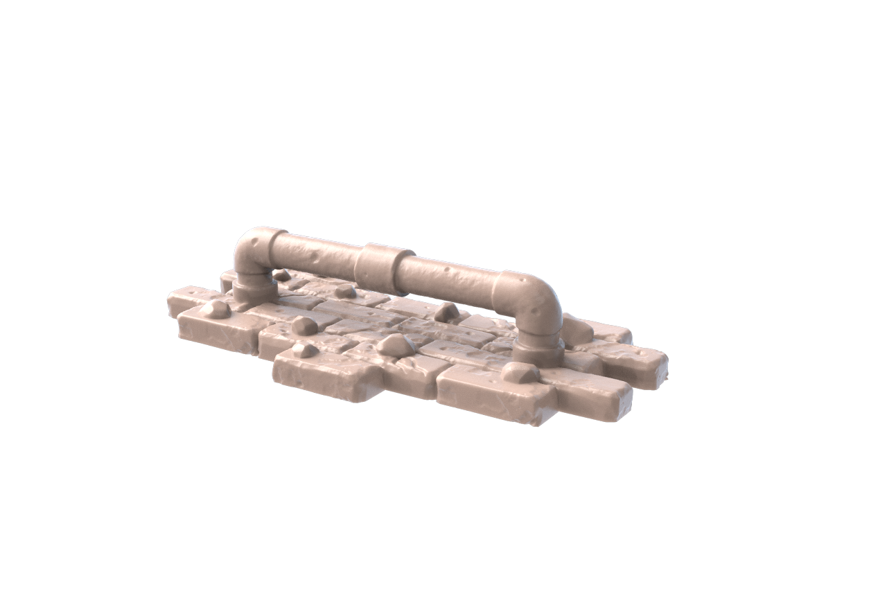 Sewer pipes, V1 - Scatter Terrain. Apx. 7mm tall x 34mm Long, Unpainted ...