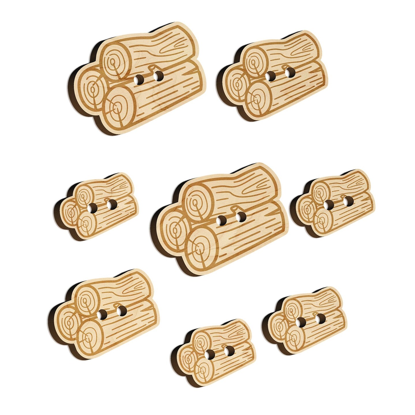 Stack of Logs Firewood Wood Buttons for Sewing Knitting Crochet DIY ...