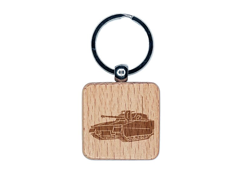 Military Army Tank Engraved Wood Square Keychain Tag Charm | Michaels
