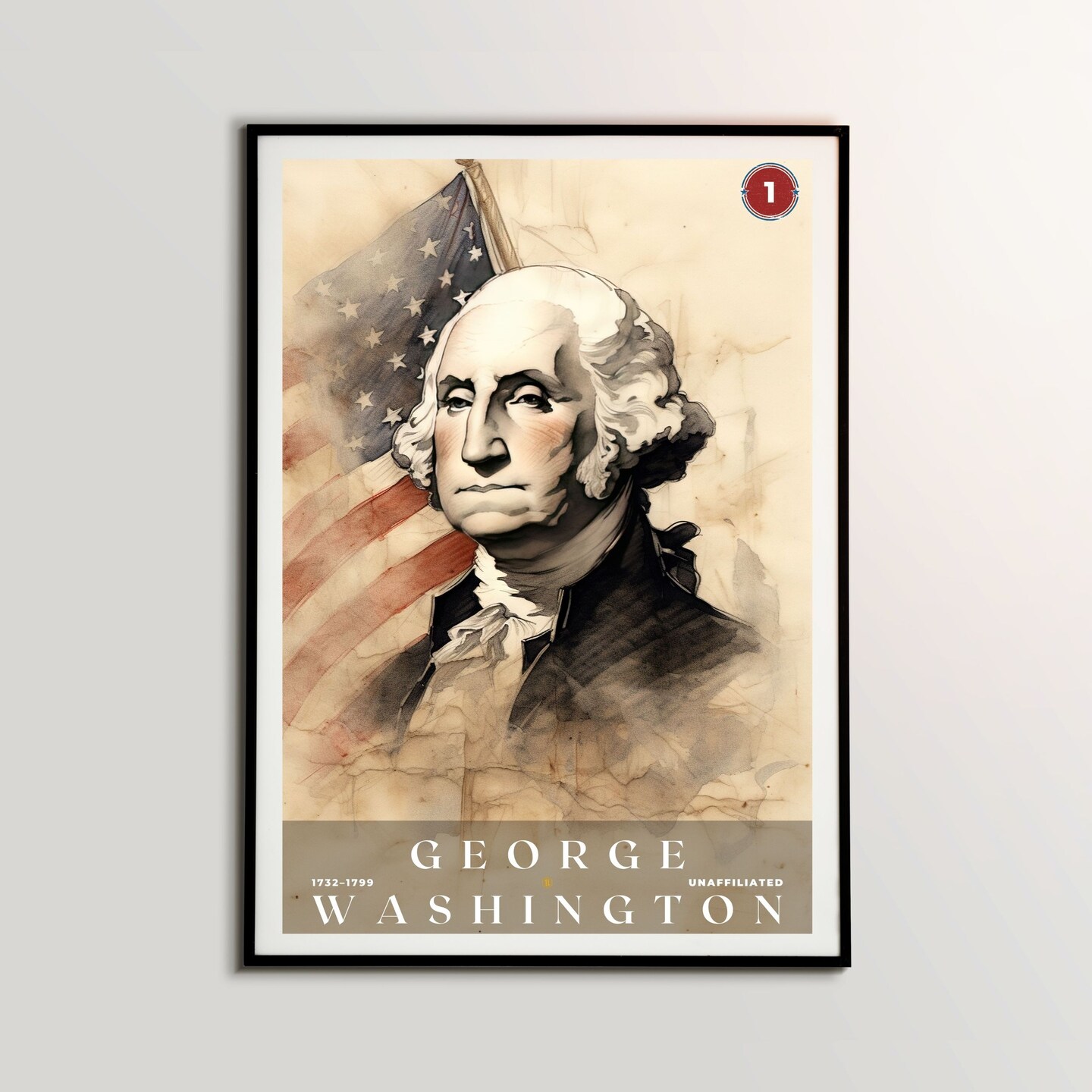 George Washington Poster, US President Print, Office Poster, Home Decor ...