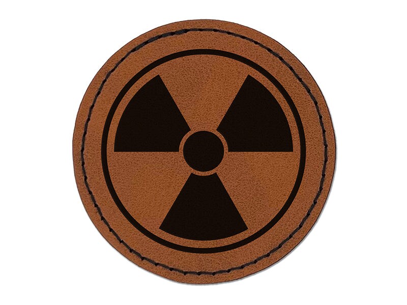 Ionizing Radiation Radioactive Trefoil Symbol Round Iron-On Engraved ...