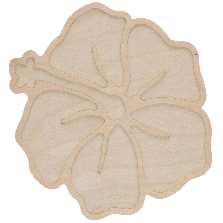 Welled Wood Surface, Hibiscus Shaped, 10" X 9", For Wooden Trays ...