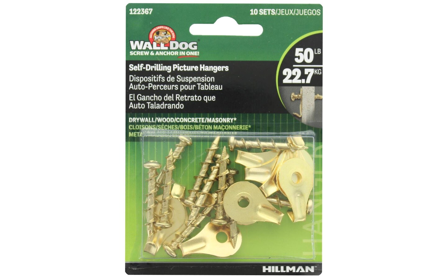Hillman Wall Dog Picture Hanger Self Drill 50#10pc | Michaels
