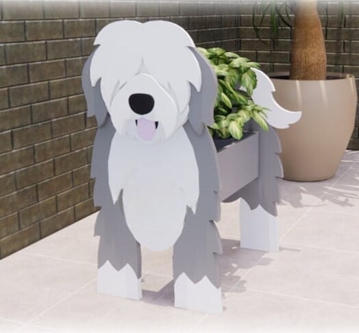 Sheepdog Dog Planter - Wooden Planter Box - DIY Kit - Realistic Dog ...