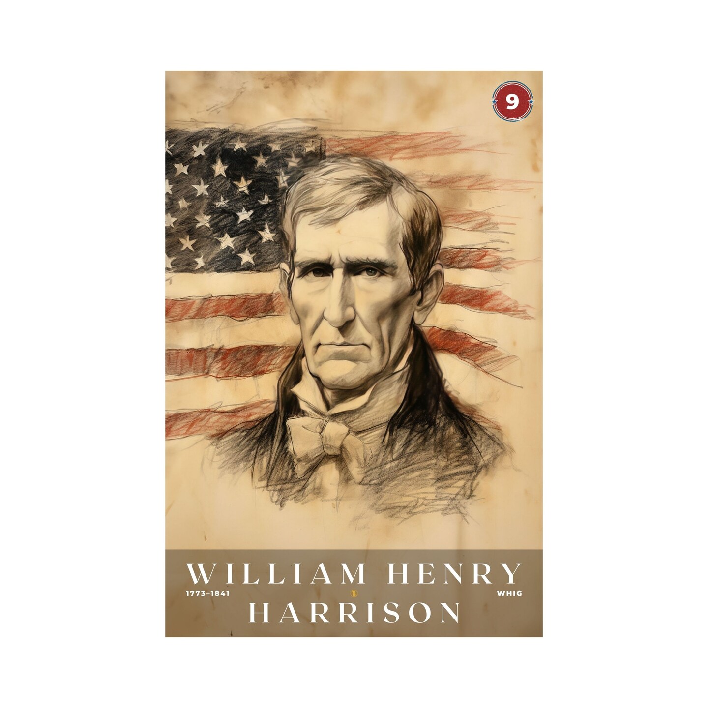 William Henry Harrison Poster, US President Print, Office Poster, Home ...