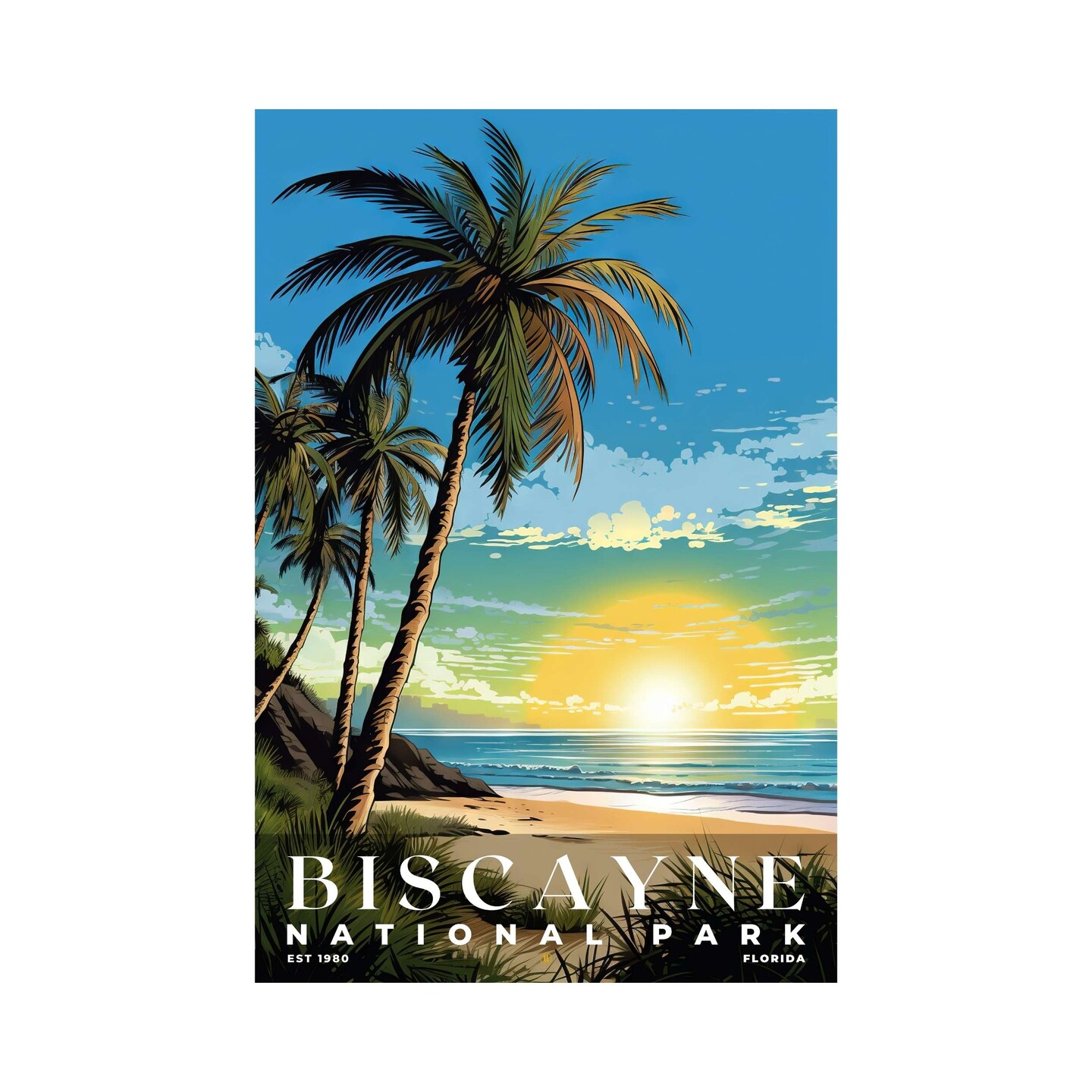 Biscayne National Park Poster, Travel Art, Office Poster, Home Decor ...